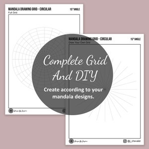 Mandala Drawing Template, Mandala Grid, Mandala Practice Sheets ...