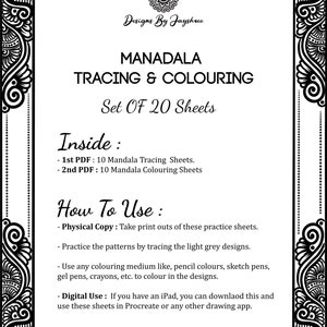 Set of 20 Mandala Coloring Pages,tracing, Coloring, Pdf. Digital Paper ...