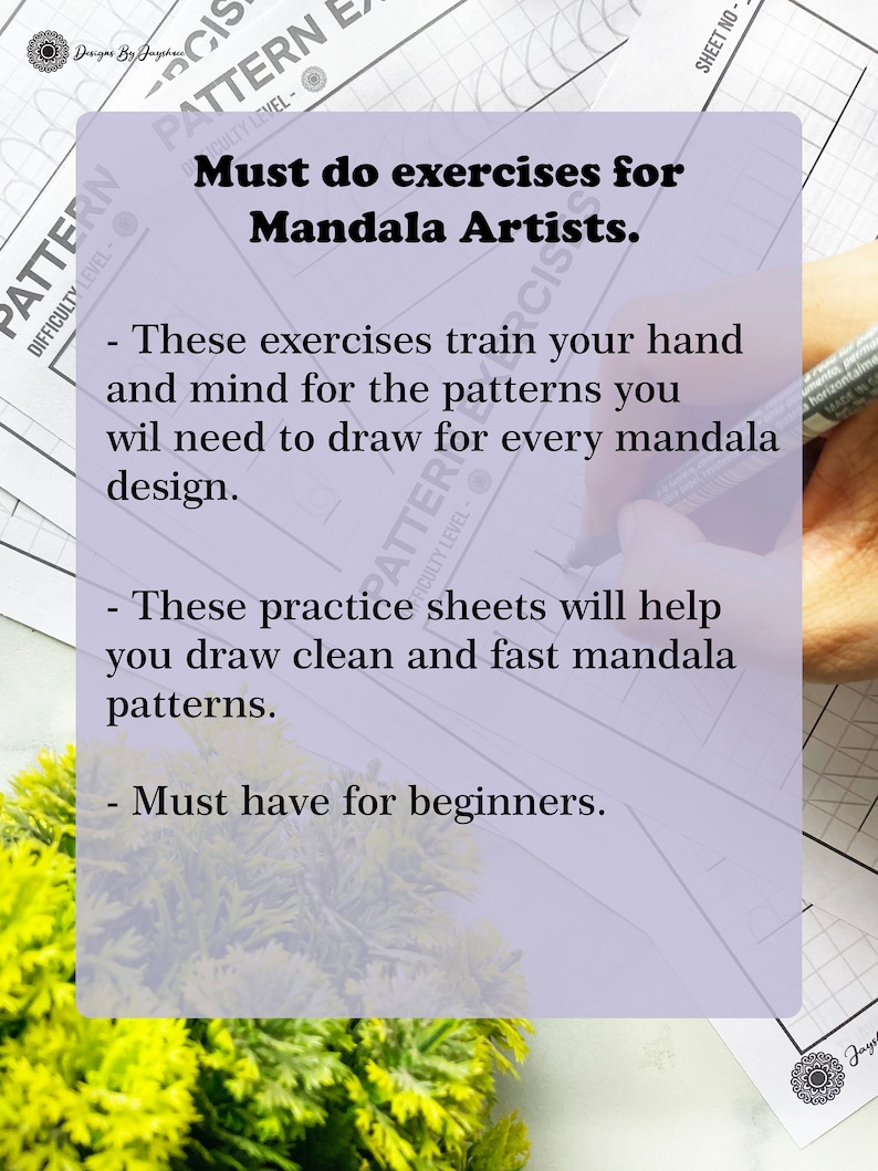 Mandala Practice Sheets - 5 , Mandala Pattern Sheets,digital Downloads ...