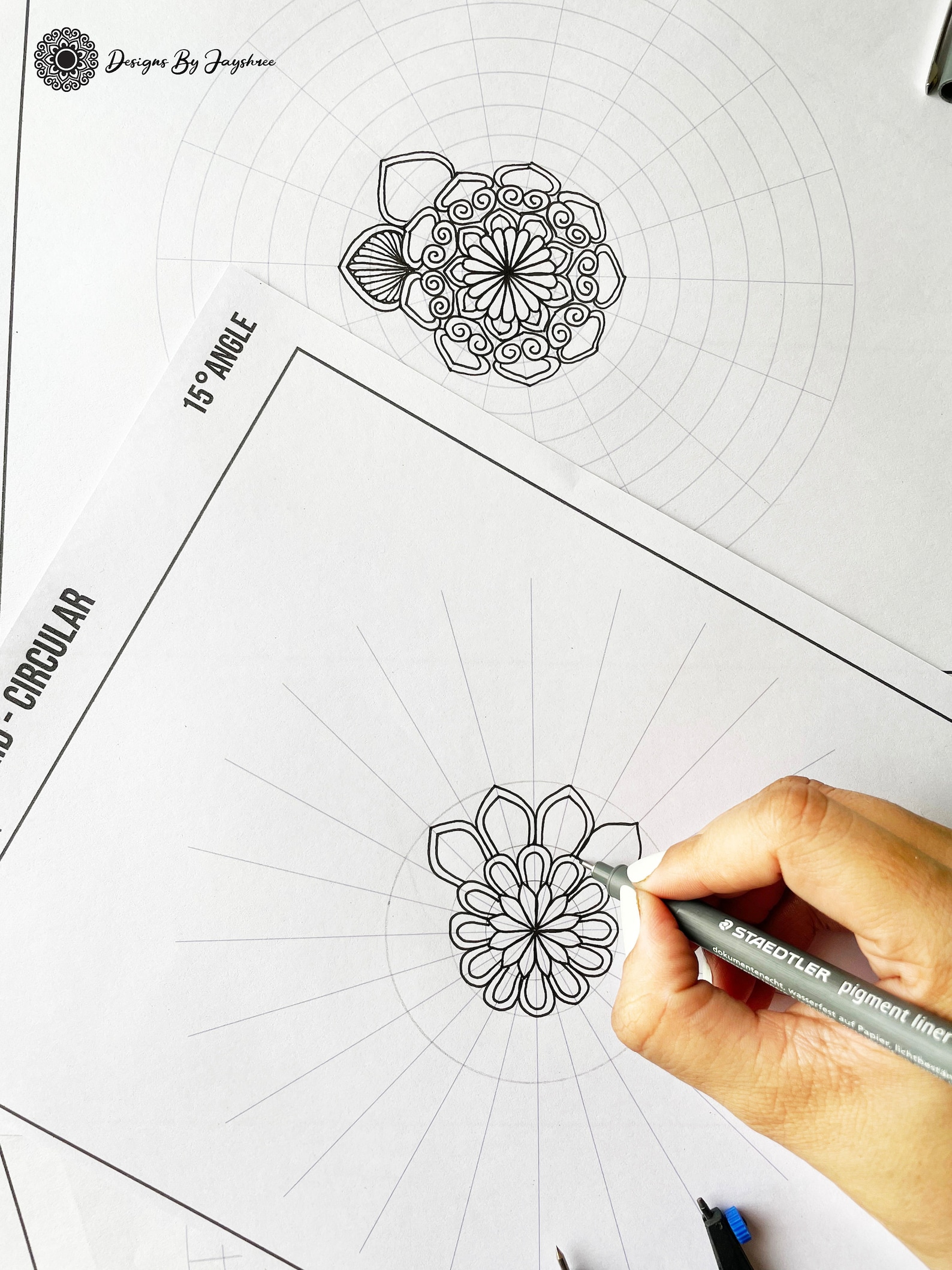Mandala Drawing Template, Mandala Grid, Mandala Practice Sheets ...