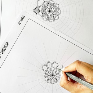 Mandala Drawing Template, Mandala Grid, Mandala Practice Sheets ...