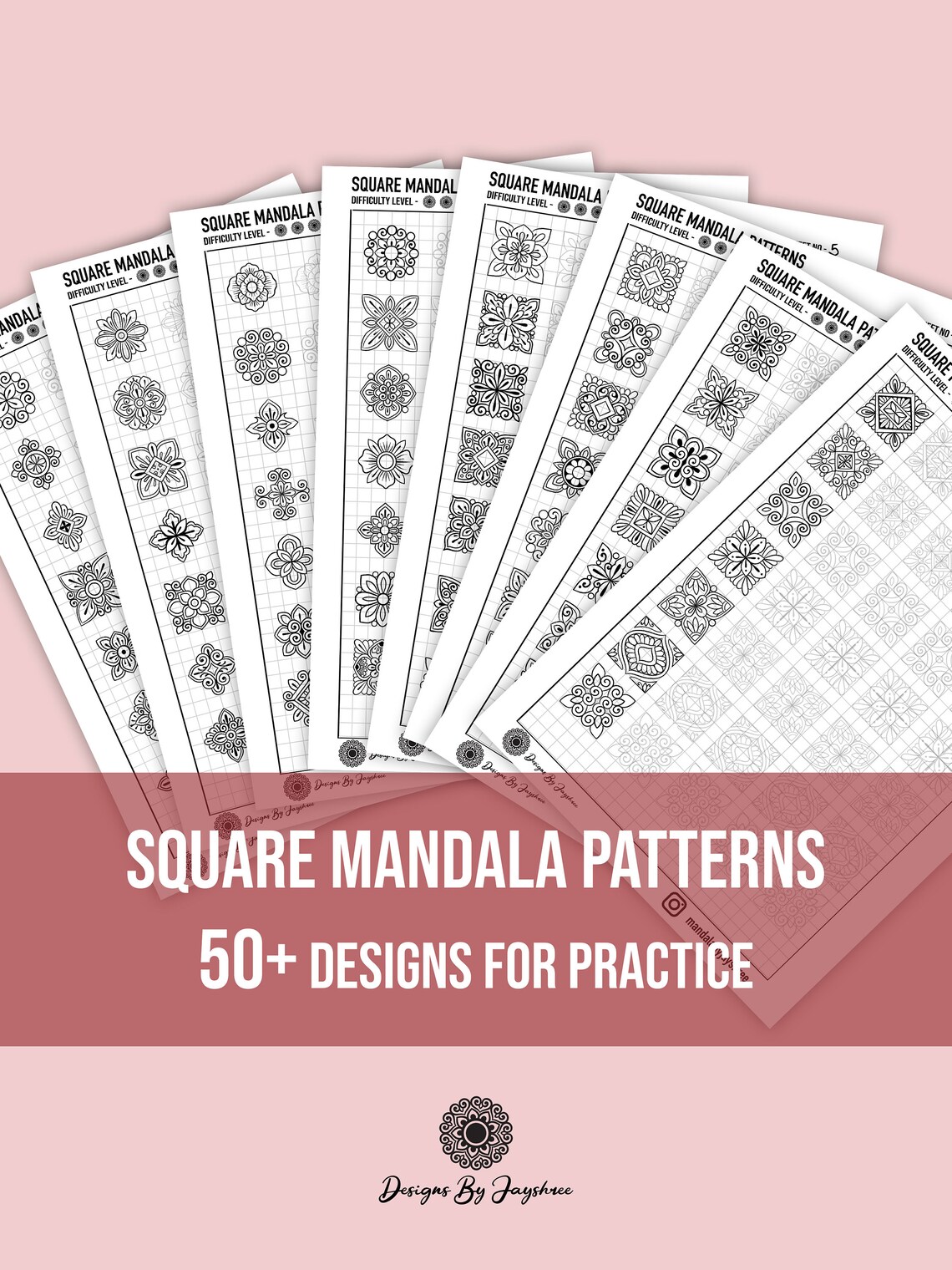 Square Mandala Patterns- 50+ Designs Sheets, Mandala Practice Sheets ...