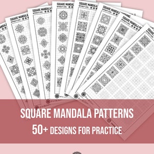 Square Mandala Patterns- 50+ Designs Sheets, Mandala Practice Sheets ...