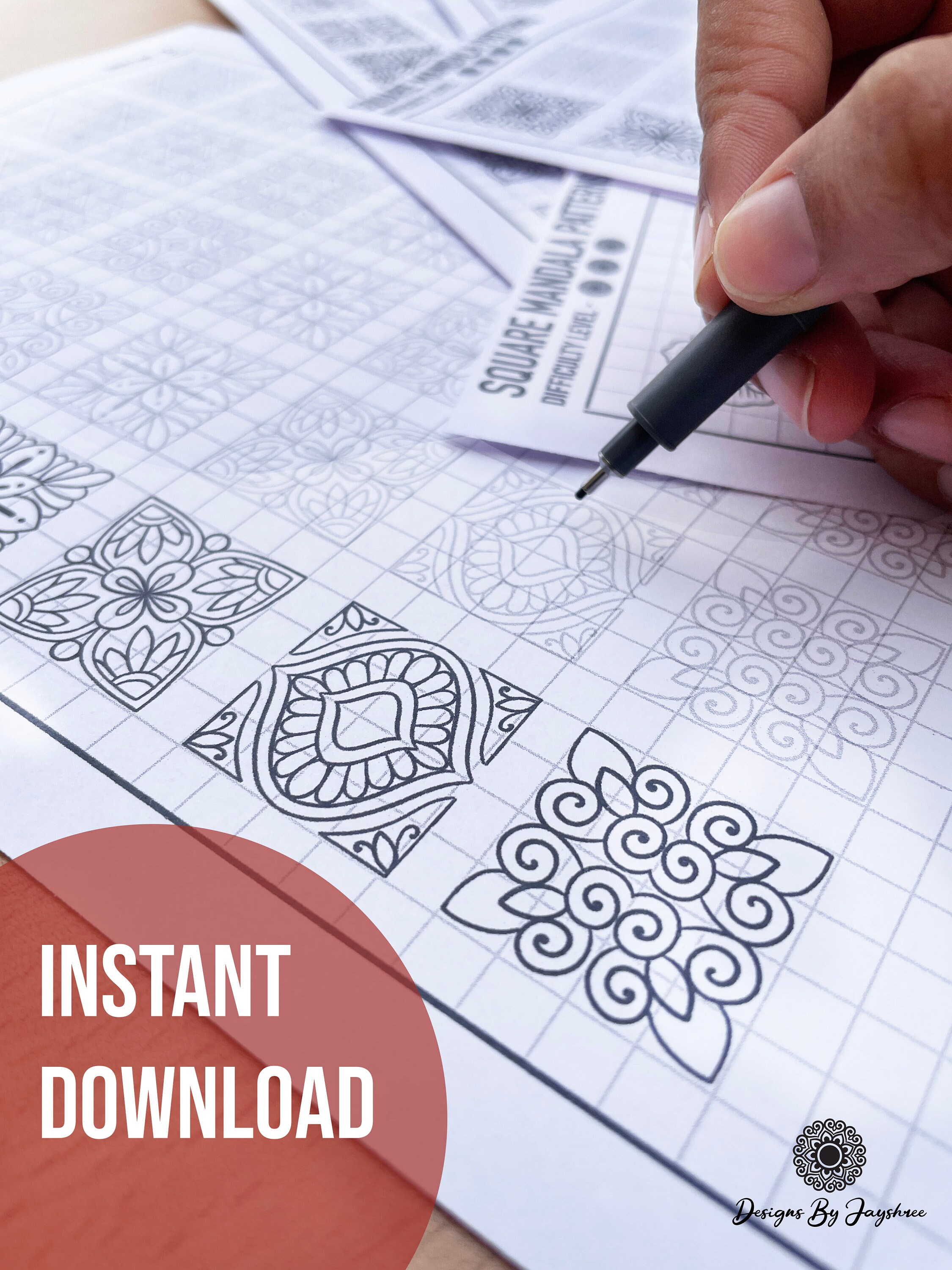 Square Mandala Patterns- 50+ Designs Sheets, Mandala Practice Sheets ...