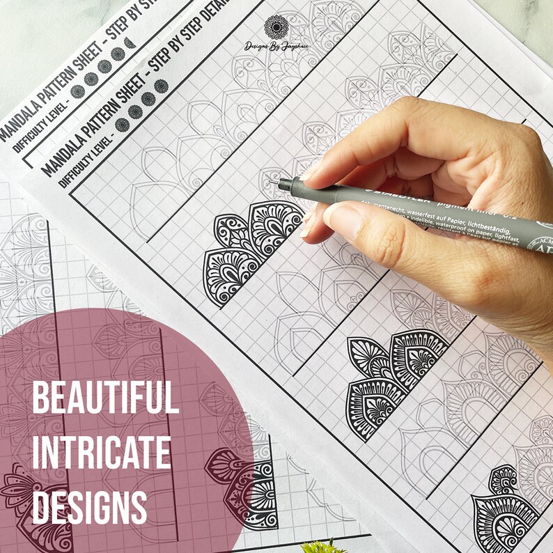 Step by Step Mandala Pattern Sheets Detailed Designs - Etsy