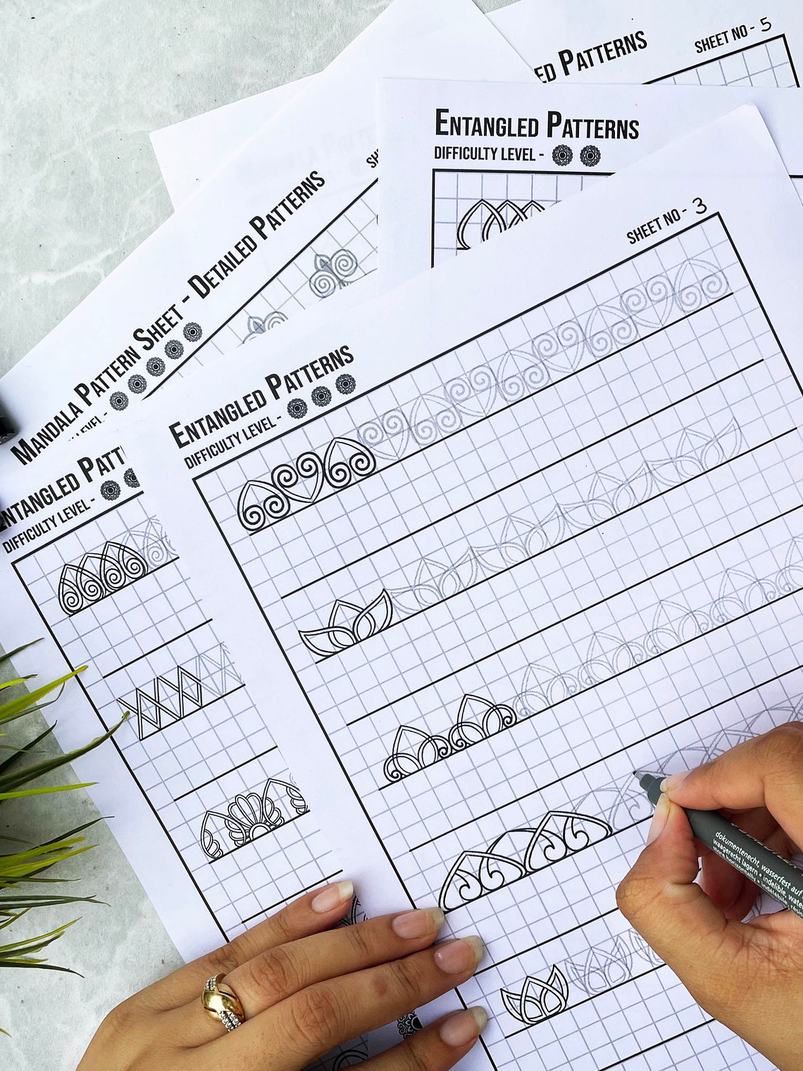 Mandala Pattern Sheets 5 Mandala Practice Sheets Mandala - Etsy
