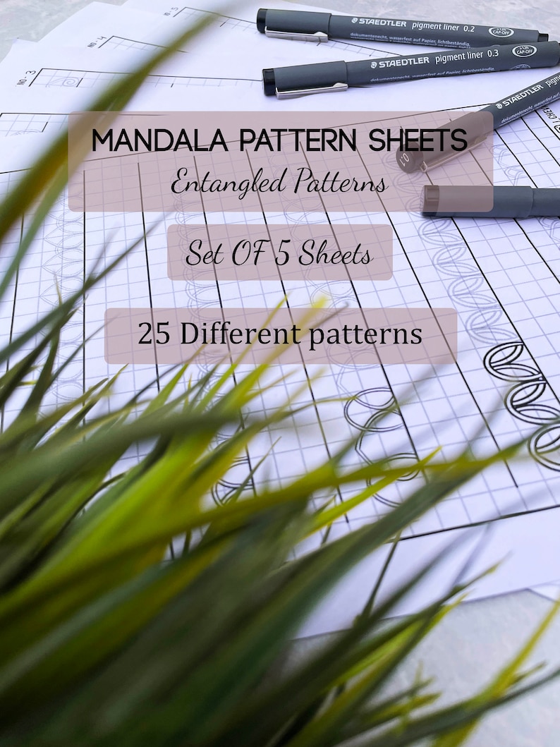 Mandala Pattern Sheets 5 Mandala Practice Sheets Mandala - Etsy