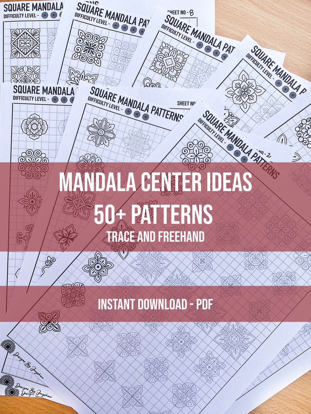 Square Mandala Patterns- 50+ Designs Sheets, Mandala Practice Sheets ...