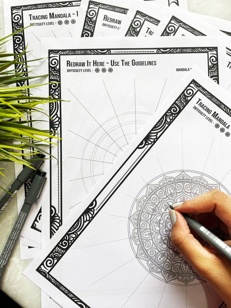 Set of 16 Mandalas for OUTLINE Tracing Coloring Pdf. - Etsy