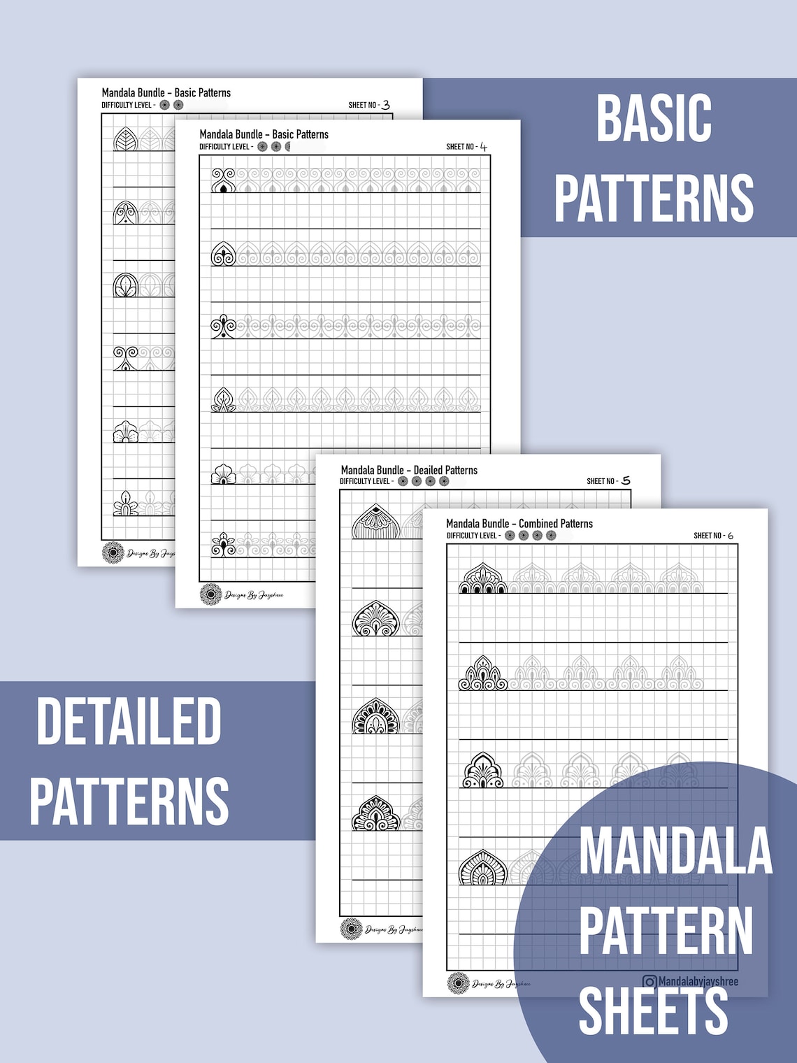 Mandala Practice Bundle Beginner, Mandala Practice Sheets,mandala ...