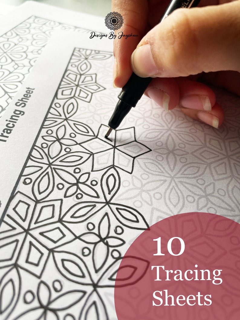 Mandala Full Page Tracing and Colouring Sheet 20 Digital Download ...