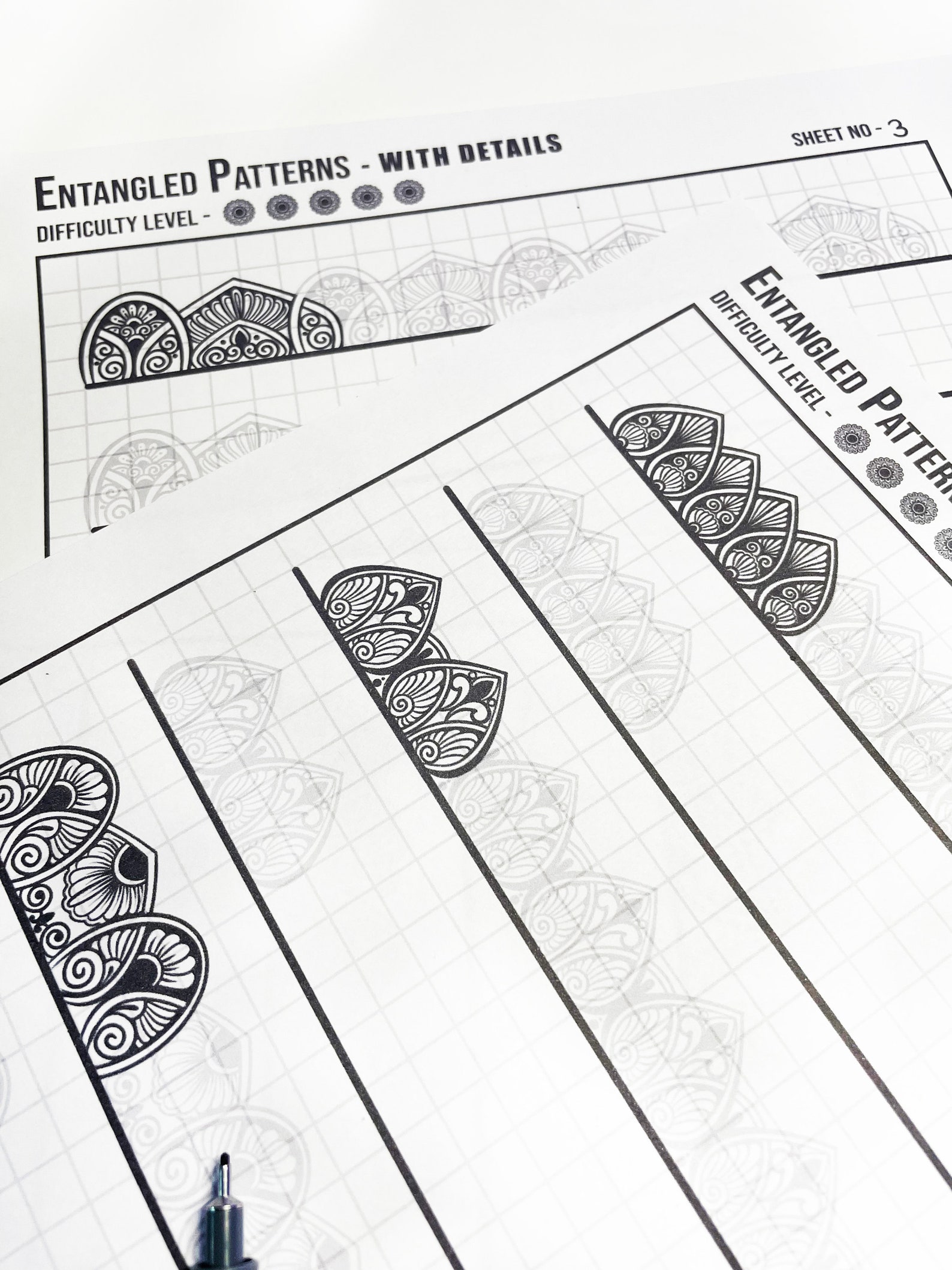 Mandala Pattern Sheets Mandala Patterns 3 Mandala Practice - Etsy
