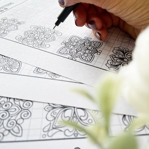Square Mandala Pattern Sheets- 25 , Mandala Practice Sheets,digital ...