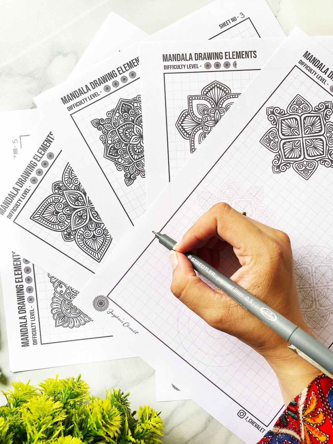 Mandala Practice Sheets SET OF 5, Mandala Templates , Digital Downloads ...