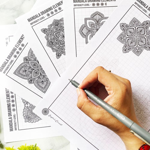 Mandala Practice Sheets 5 Mandala Pattern Sheetsdigital - Etsy