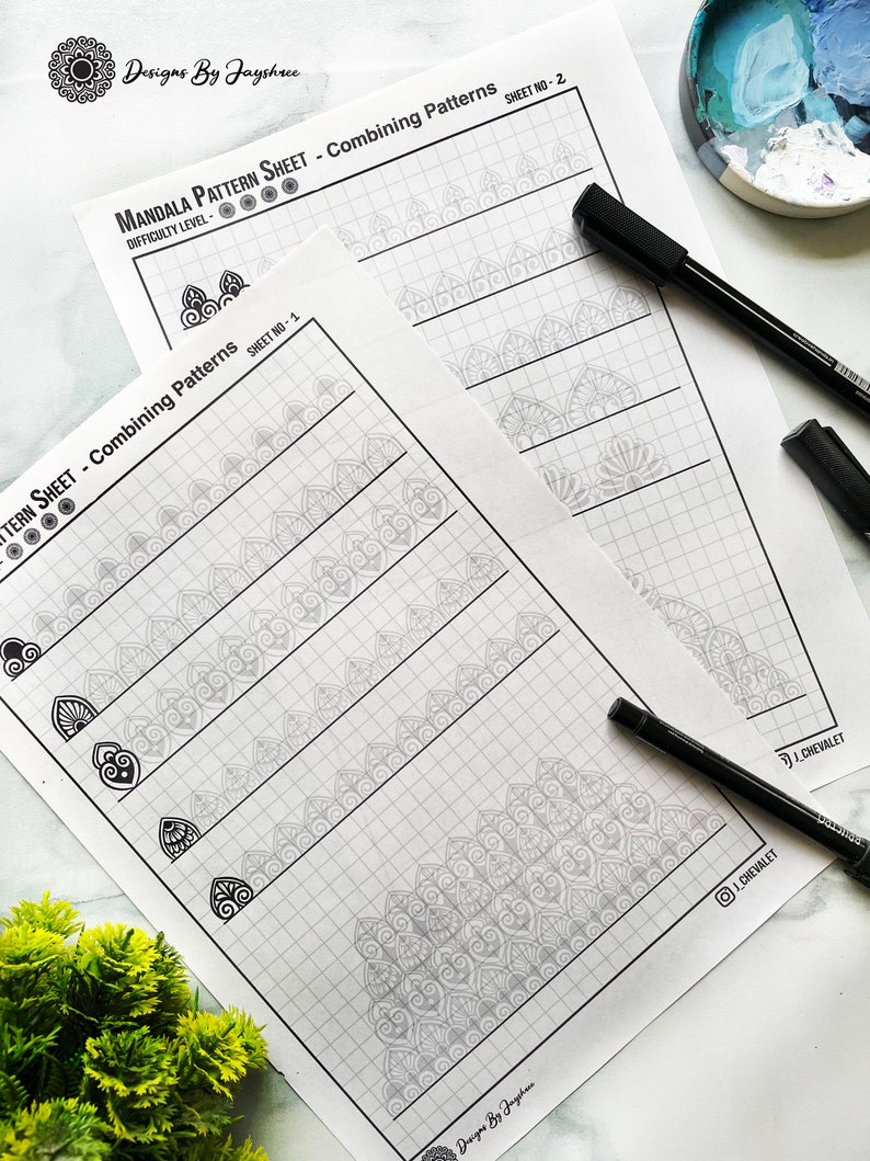 Mandala Pattern Sheets Set of 2 Mandala Practice Sheets, Digital ...