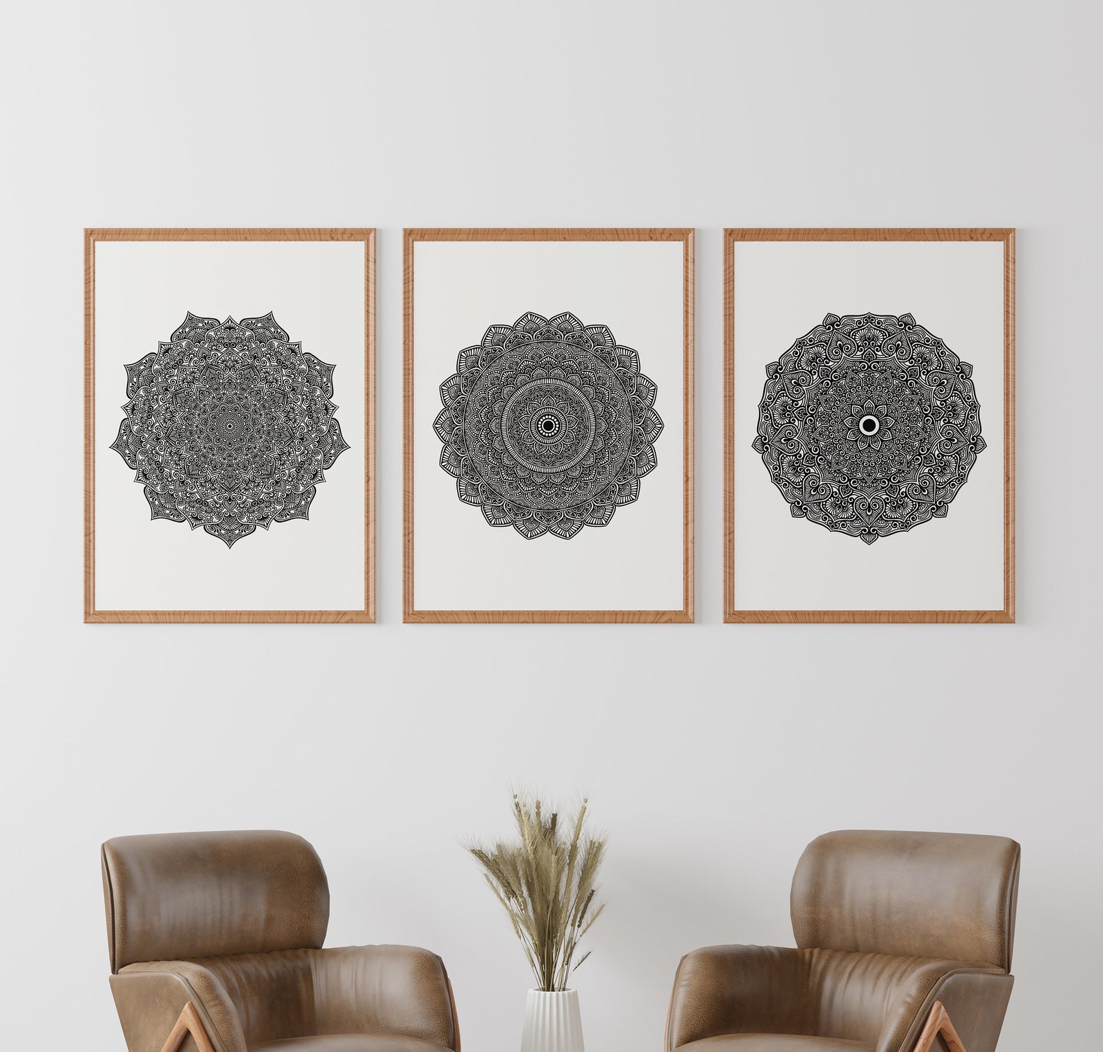 Mandala Art Print Set of 3 Mandala Art Printable Wall Art - Etsy