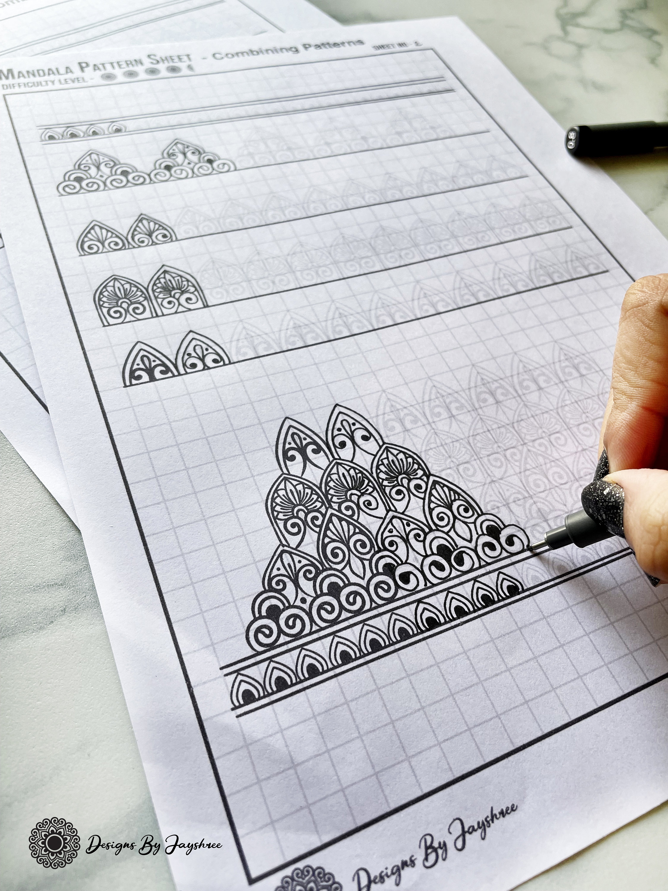 Buy Mandala Pattern Sheets Set of 2 Mandala Practice Sheets NEW ...