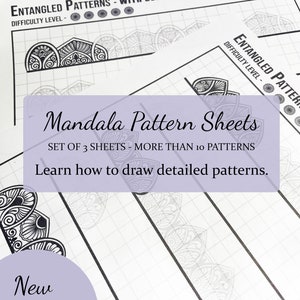 Mandala Pattern Sheets, Mandala Patterns - 3 Mandala Practice Sheets ...