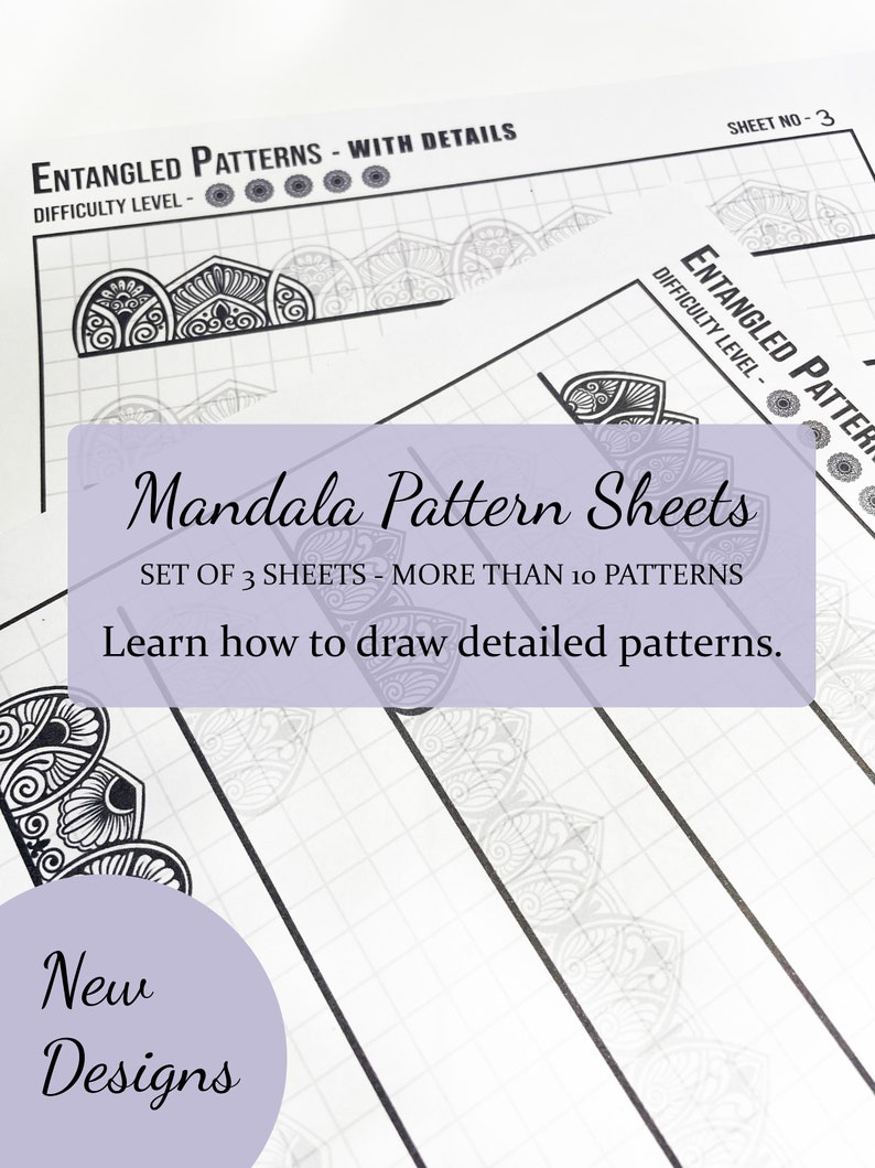 Mandala Pattern Sheets Mandala Patterns 3 Mandala Practice - Etsy