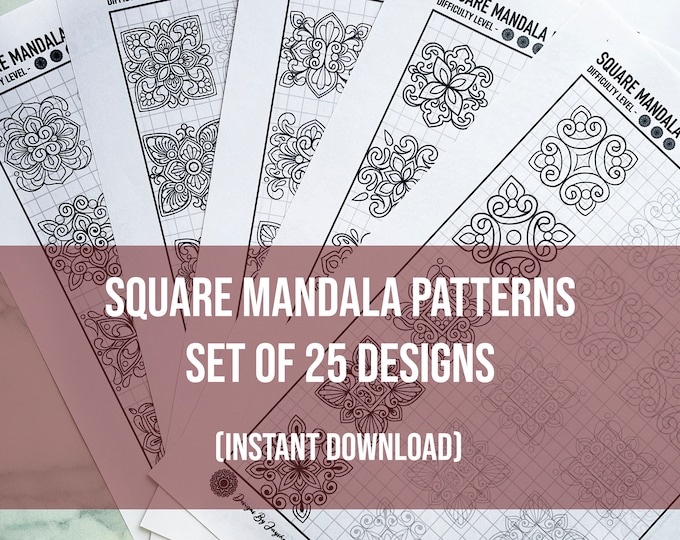 Square Mandala Patterns- 50+ Designs Sheets, Mandala Practice Sheets ...