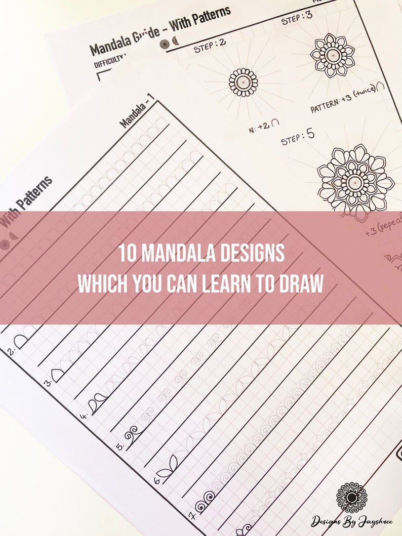 Beginners Mandala Drawing Guide Draw Mandalas Using Pattern Sheets ...