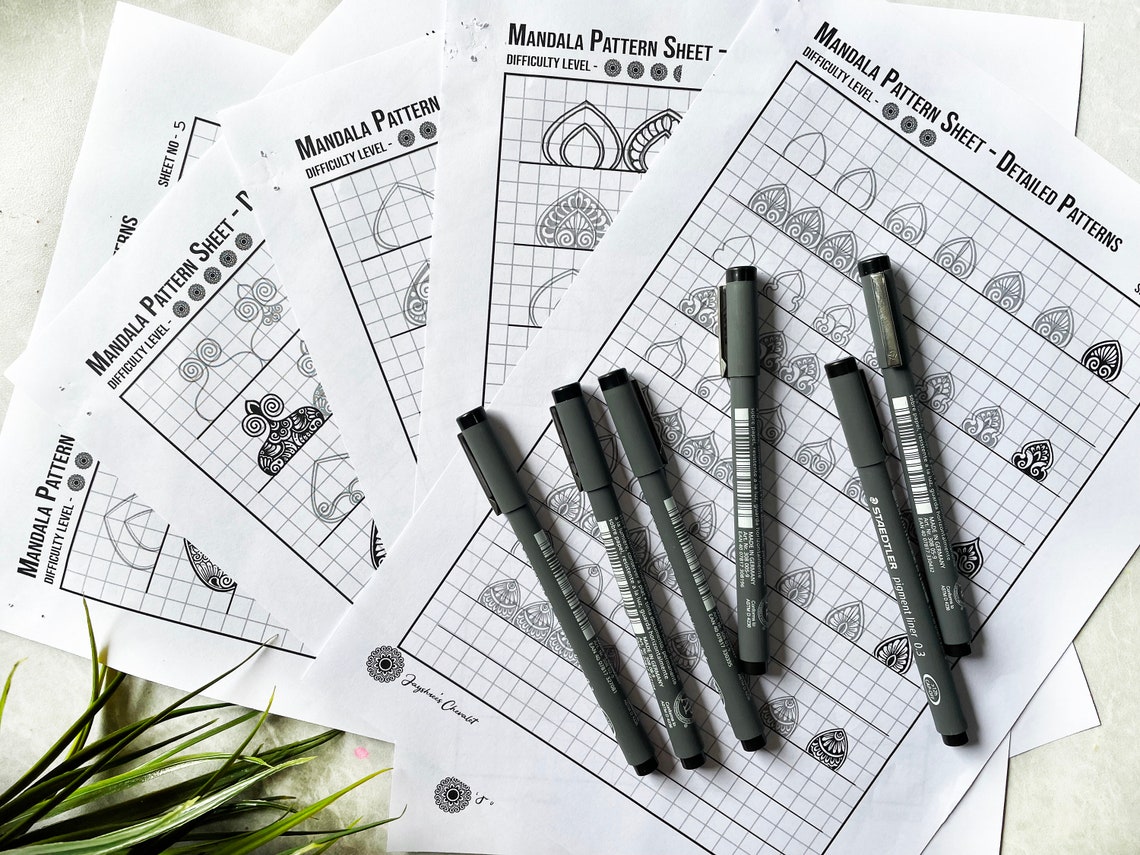 Mandala Pattern Sheets 10 BASICINTRICATE Mandala Practice - Etsy