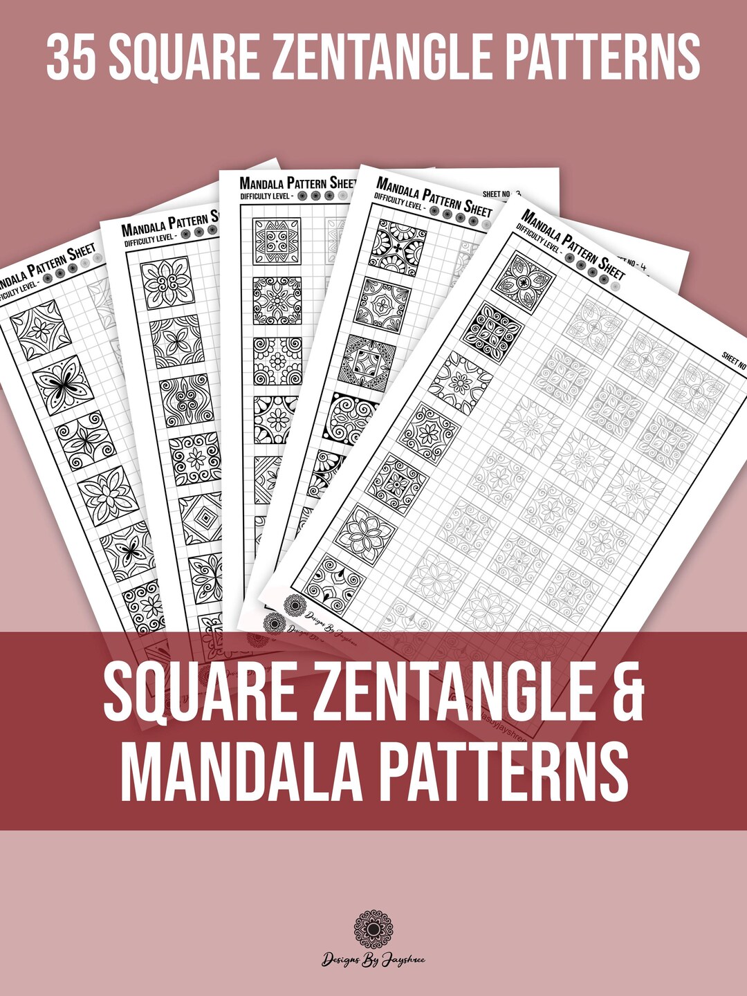Zentangle-mandala Patterns-70 Designs for Beginners and Artists Mandala ...