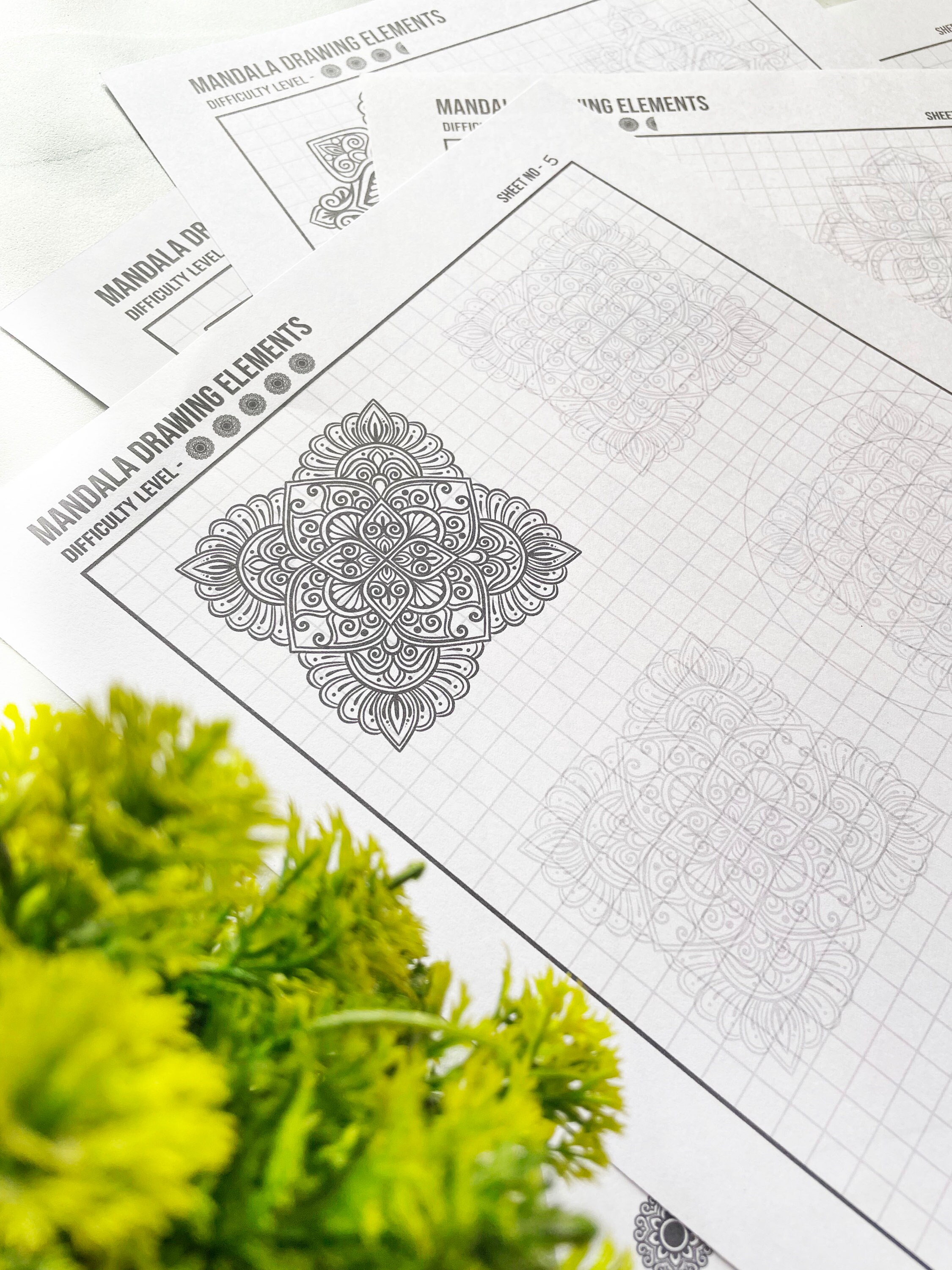 Mandala Practice Sheets SET OF 5, Mandala Templates , Digital Downloads ...