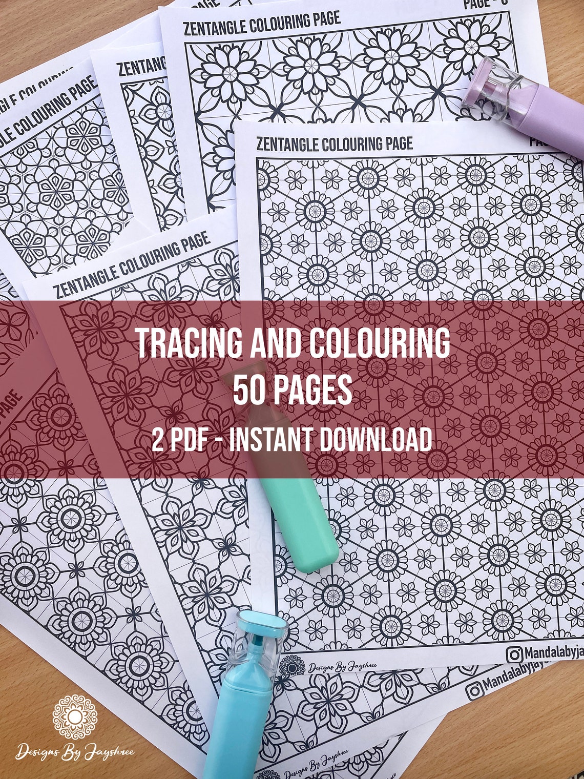 Mandala Tracing & Colouring Pages -50 Mandala Pattern Sheet, Digital ...
