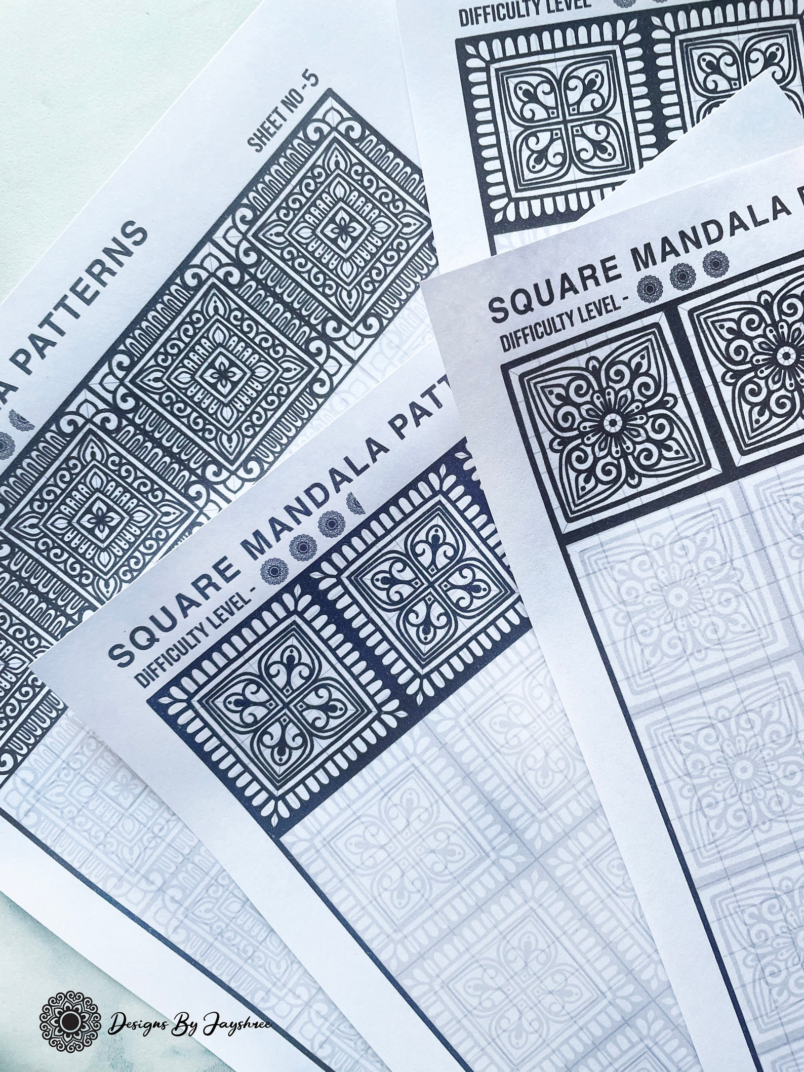 Mandala Pattern Sheet 5 Mandala Practice Sheet, Digital Download ...