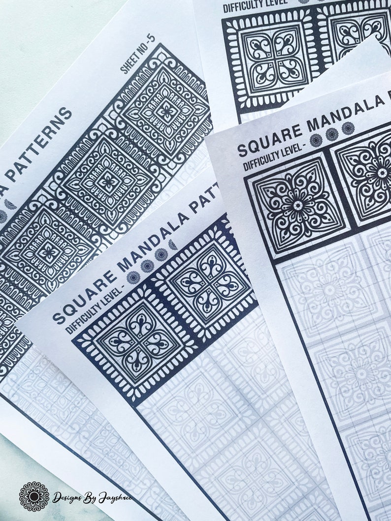 Mandala Pattern Sheet 5 Mandala Practice Sheet, Digital Download, Mandala Digital Download ...