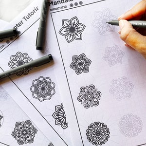 Mandala Pattern Sheetsmandalatemplate Tutorial Mandala Practice Sheets ...