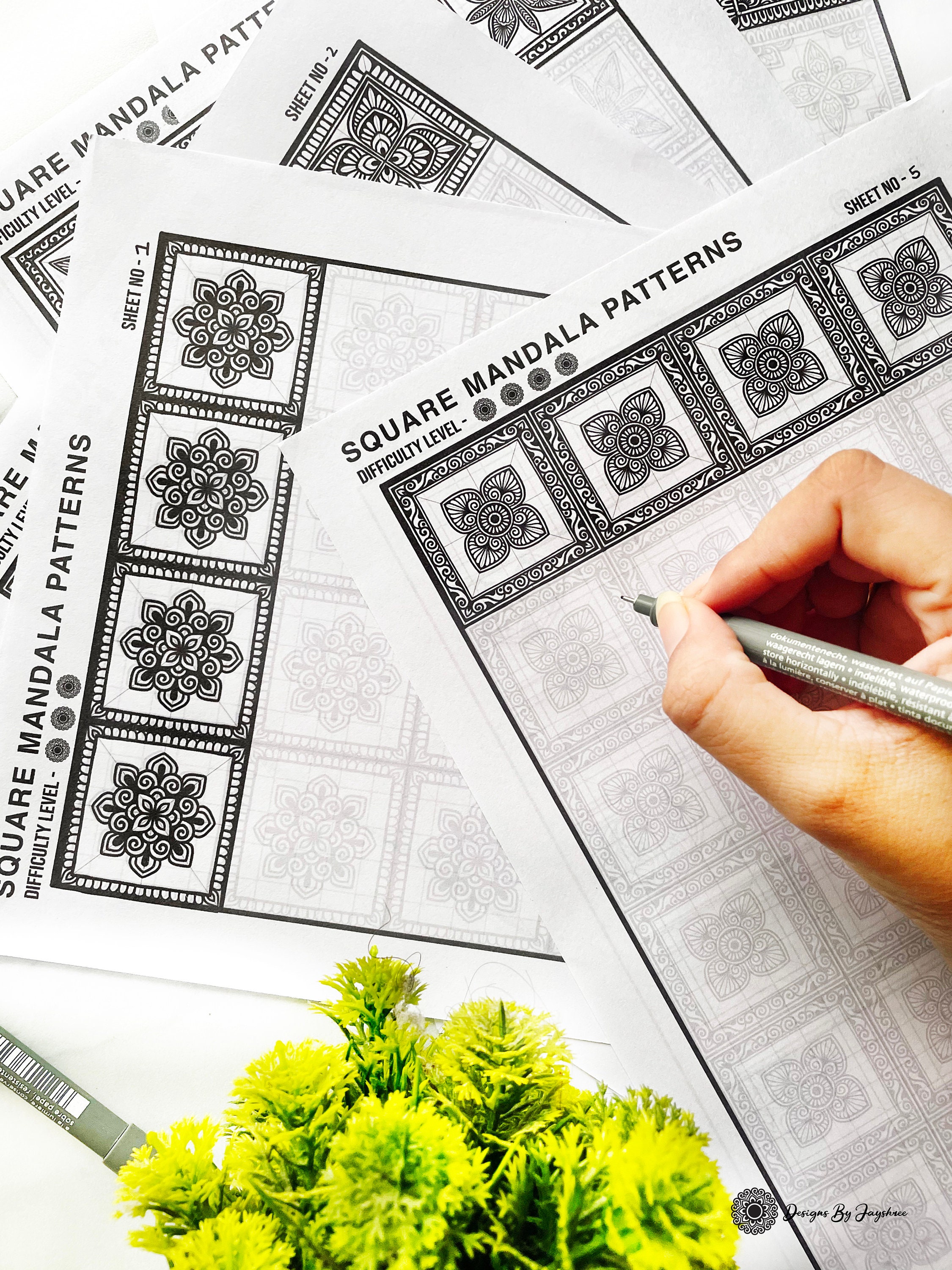 Mandala Pattern Sheet 5 Mandala Practice Sheet, Digital Download ...