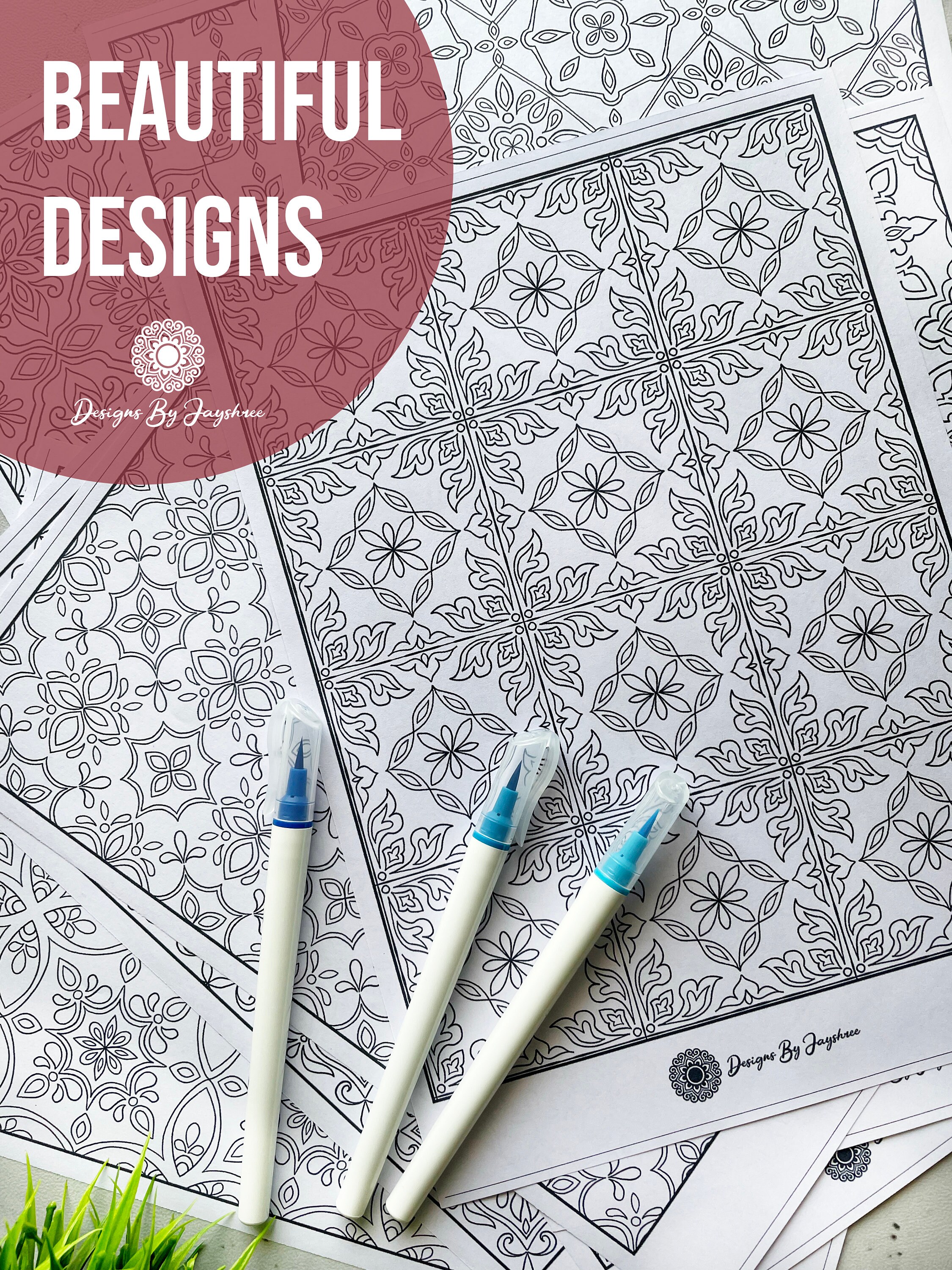 Mandala Tile Tracing and Colouring Pages 20 Pages, Digital Download ...