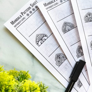 Step by Stepmandala Pattern Sheets - SET OF 5,mandala Practice Sheets ...