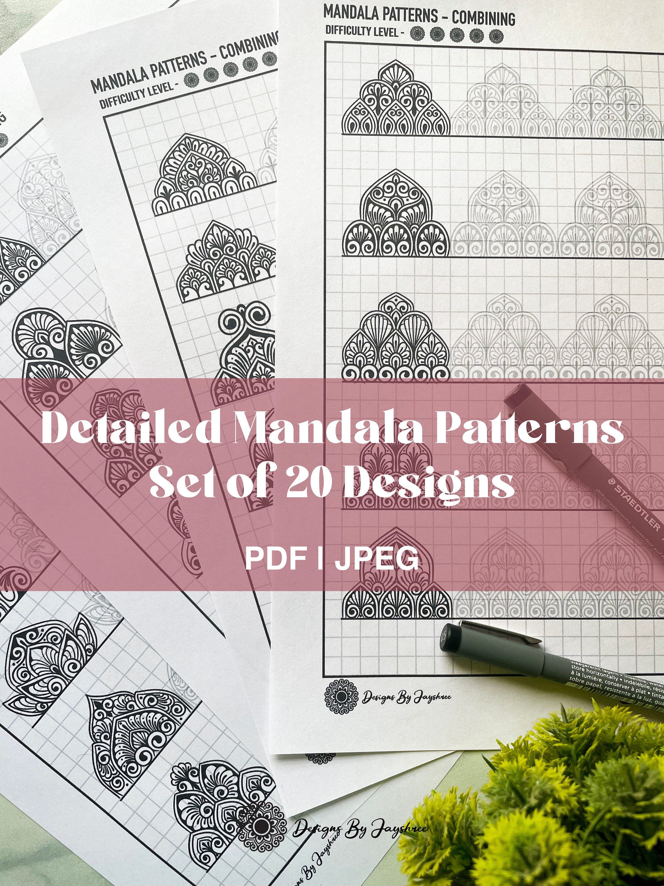 Detailed Mandala Pattern Sheets, 20 Designs , Mandala Practice Sheets ...