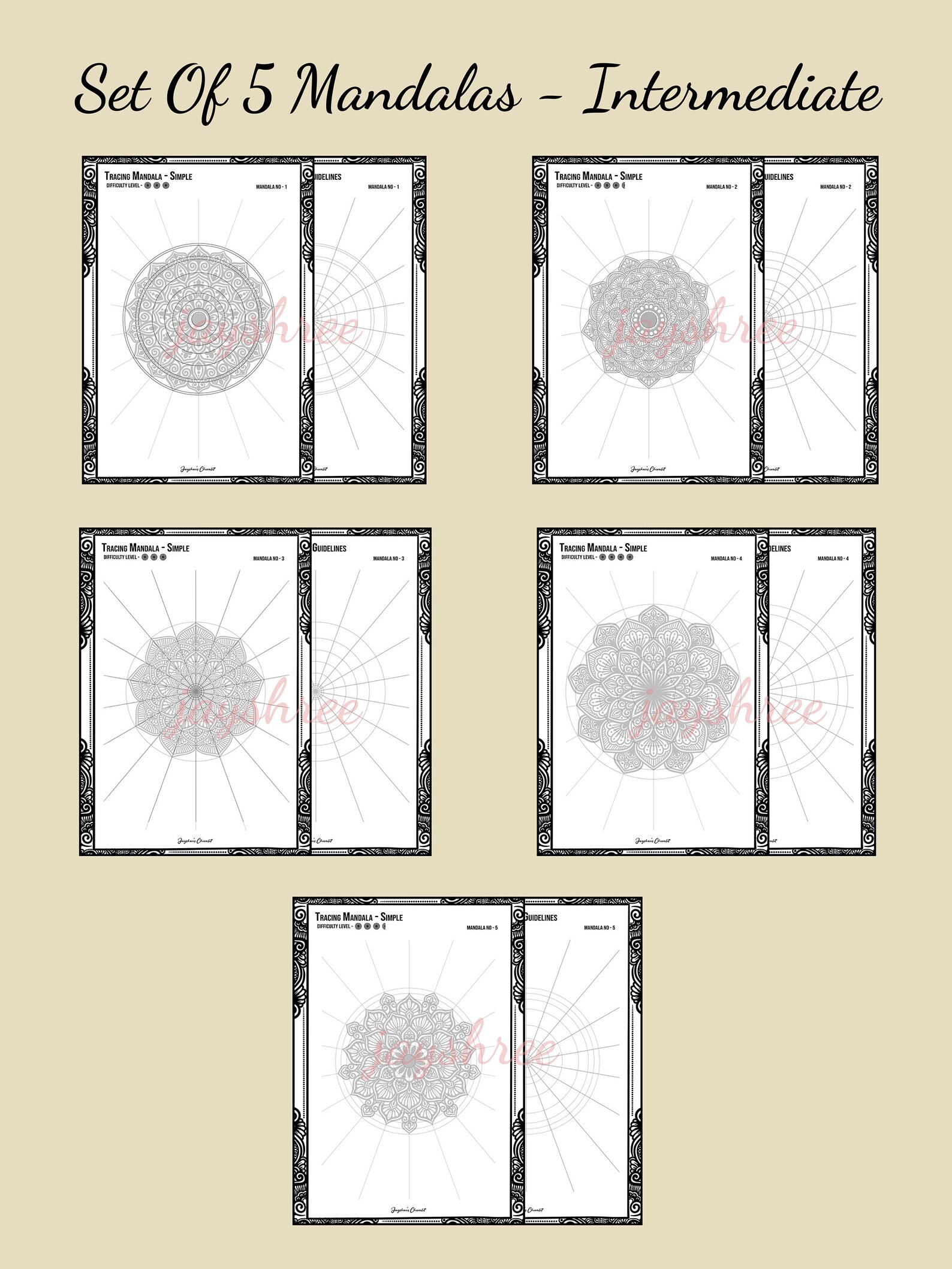 Set of 16 Mandalas for OUTLINE Tracing Coloring Pdf. - Etsy
