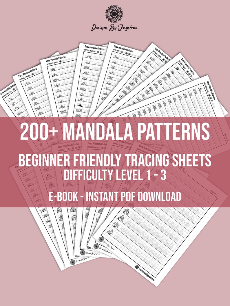 Mandala Pattern Sheets 200+ Patterns for Beginners and Artists Mandala ...