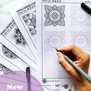 Mandala Practice Sheets SET OF 5, Mandala Templates , Digital Downloads ...