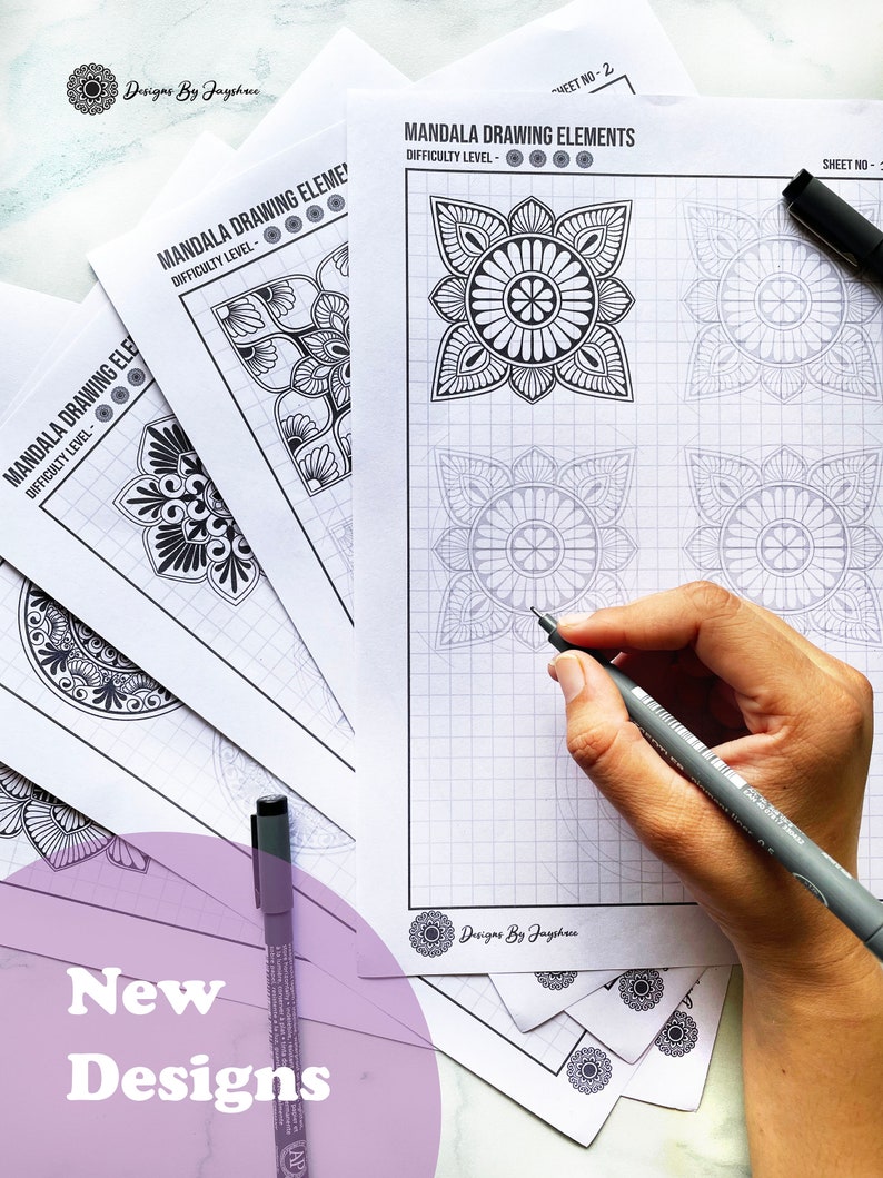 Mandala Practice Sheets SET OF 5 Mandala Templates Digital - Etsy