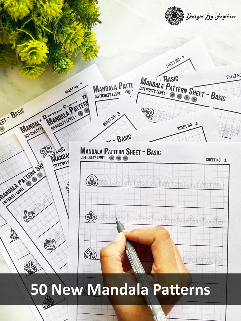 Mandala Pattern Sheets Set of 10 Mandala Practice - Etsy