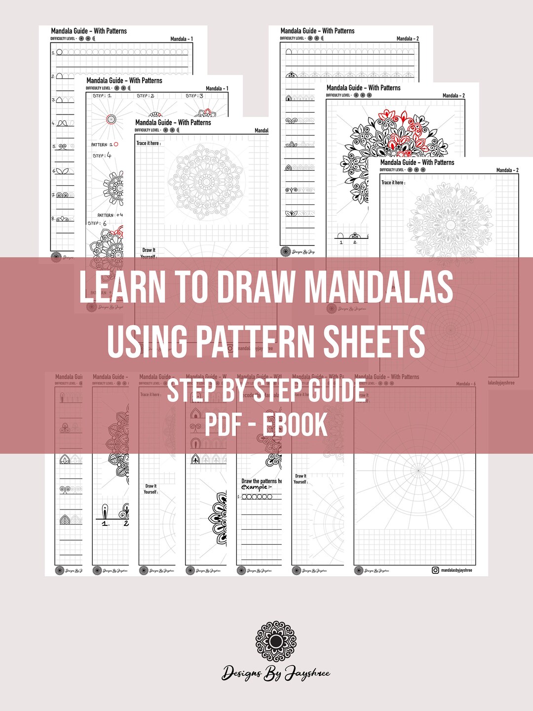 Beginners Mandala Drawing Guide - Draw Mandalas Using Pattern Sheets ...