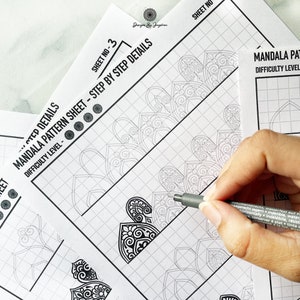 Step by Step Mandala Pattern Sheets - Detailed Designs - Beginners ...
