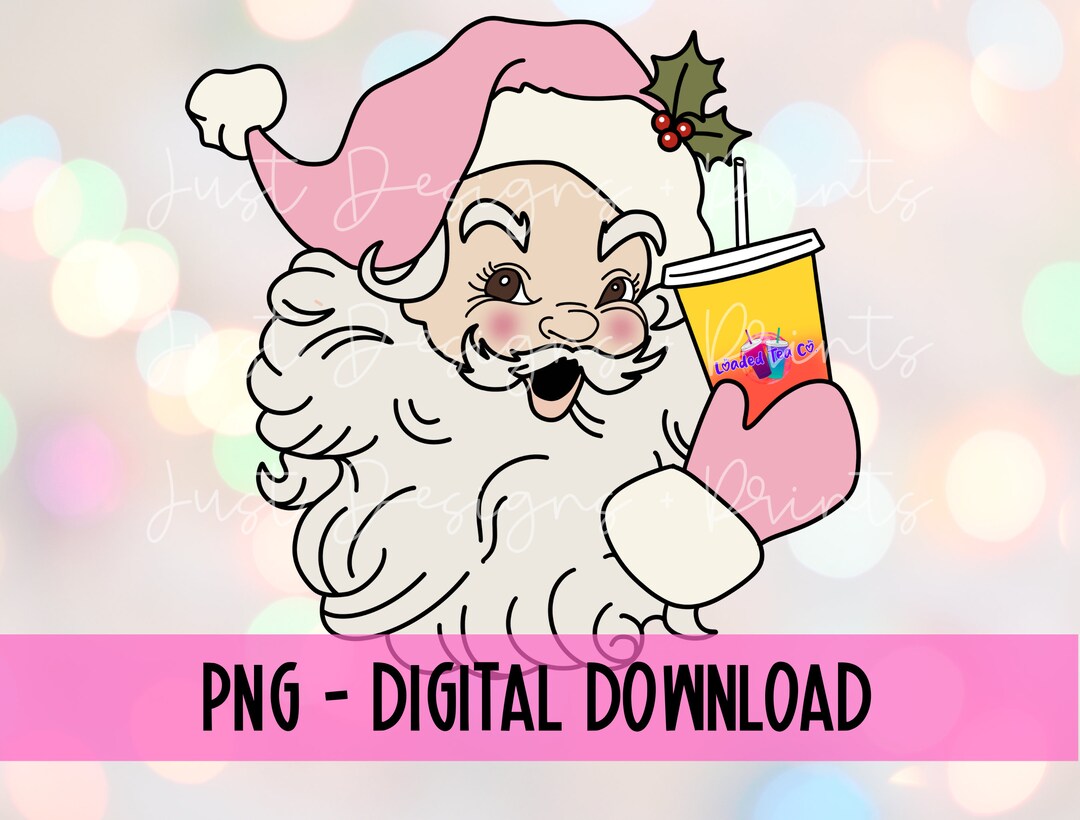 Loaded Tea Santa Png, Christmas Drink Png, Santa Drink Png - Etsy
