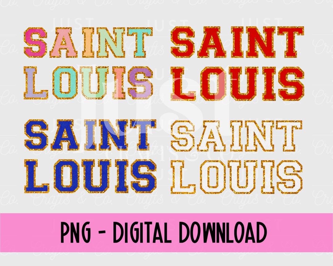 Saint Louis Faux Chenille Letter Patches PNG, St Louis PNG, STL Png ...