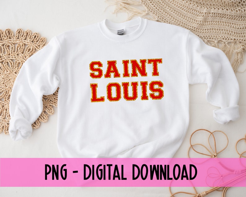 Saint Louis Faux Chenille Letter Patches PNG St Louis PNG - Etsy