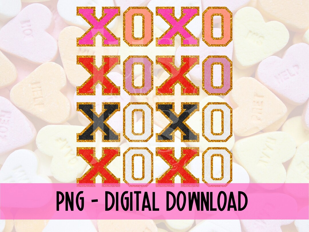 XOXO Faux Chenille Letter Patch Png, Valentine's Day XOXO Png, XOXO Png, Valentines Day Png ...