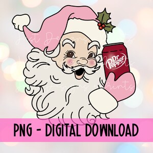 Dr Pepper Santa Png, Christmas Drink Png, Santa Drink Png, Coke Cans ...