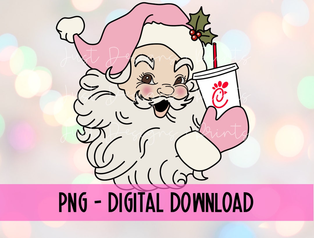 Santa Drink Png, Santa Chicken Cup Png, Christmas Drink Png, Santa Png ...